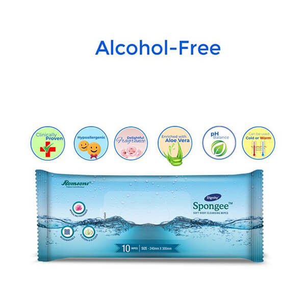 Dignity Spongee Body Wipes (240x300) Pack Of 10 - Medpick