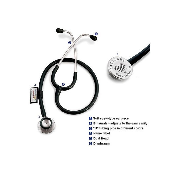 Easycare Head Stethoscope - Black Tube - Medpick